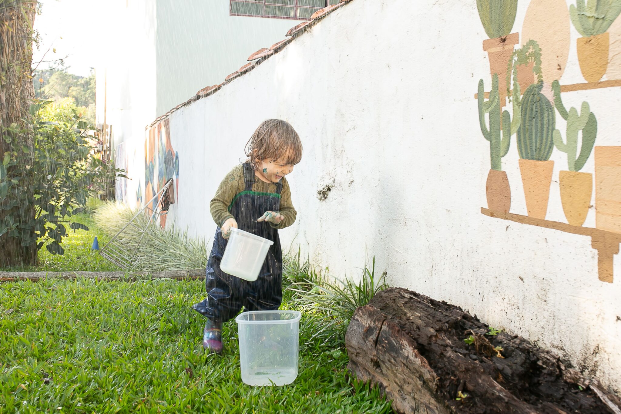 Jardineira Waldorf Infantil Impermeável | Colo de Mãe